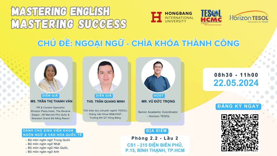 [𝐖𝐎𝐑𝐊𝐒𝐇𝐎𝐏] - "𝐌𝐀𝐒𝐓𝐄𝐑𝐈𝐍𝐆 𝐄𝐍𝐆𝐋𝐈𝐒𝐇 - 𝐌𝐀𝐒𝐓𝐄𝐑𝐈𝐍𝐆 𝐒𝐔𝐂𝐂𝐄𝐒𝐒" Hội thảo chủ đề ...